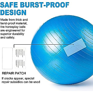 Nopaso Herding Ball for Horse - 25inch Ball Horse Toys & Ball Cover for Horses Anti-Burst Mega Herding Ball Giant Horse Soccer Ball for Horses Stall