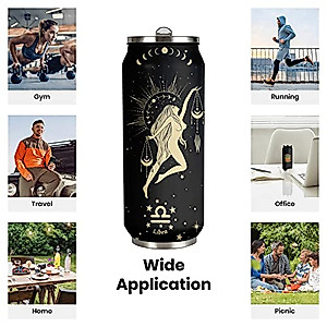 tatamonkey Libra Constellation Tumbler Zodiac Mens Womens Stainless Steel Tumblers Astrology Fans Birthday Gifts Coffee Sublimation Mugs Car Cup - 17 OZ