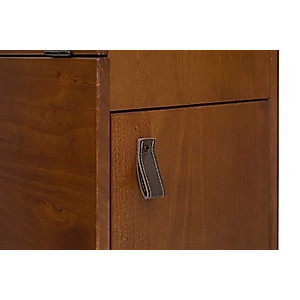 memomad Bali Storage Headboard with 4 Doors (Queen Size, Caramel Brown Wood)