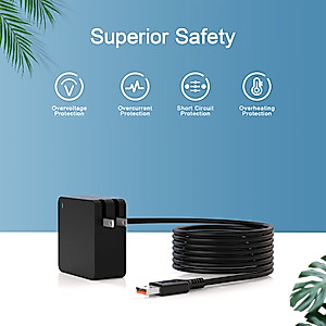 65W 40W Charger Replacement for Lenovo Yoga Ideapad 3 Pro 1170 1370 1470, 700 900 900S 700S 700-11ISK 700-12ISK 700-14ISK 900S-12ISK 900-13ISK 900-13ISK2 700S-14ISK 710-12IKB 710-12IKB-LTE Laptop