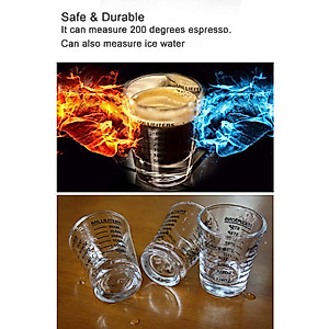 Shot Glasses Measuring cup Espresso Shot Glass Liquid Heavy Glass Wine Glass 2 Pack 26-Incremental Measurement 1oz, 6 Tsp, 2 Tbs, 30ml by TIYOORTA (2 pack black)