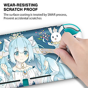 DLseego Switch Lite Skin Pretty Pattern Full Wrap Skin Protective Film Sticker Design for Switch Lite- Blue Girl