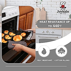 Joyhalo 4 Pack Pot Holders for Kitchen Heat Resistant Clearance Pot Holders Sets Oven Hot Pads Terry Cloth Pot Holders for Cooking Baking