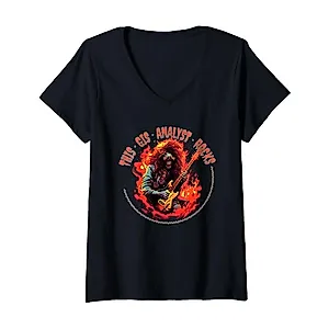 This Gis Analyst Rocks Funny Musician V-Neck T-Shirt