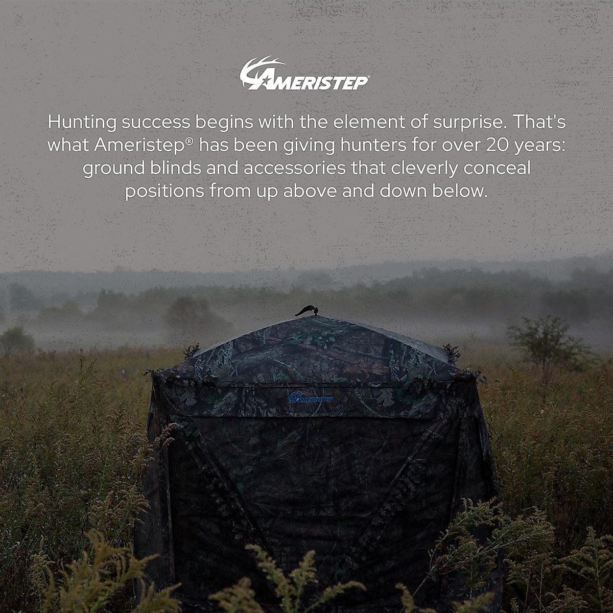 Ameristep Caretaker Kick Out Pop-Up Ground Blind, Premium Hunting Blind, Realtree Edge Camo, One Size