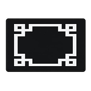 Entryway Mats Black and White Greek Key Square Outdoor and Indoor Rug ,24x16 Inch .5x20 Inch Two Size.