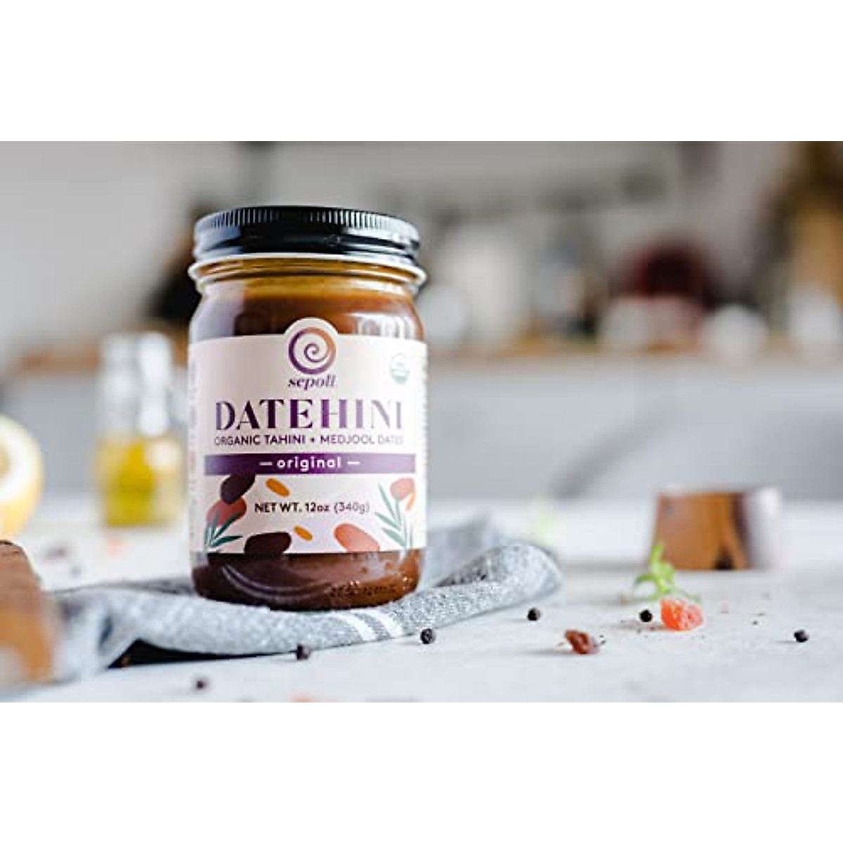 Datehini Organic Tahini and Medjool Date Spread (Original, 12 Oz Jar)