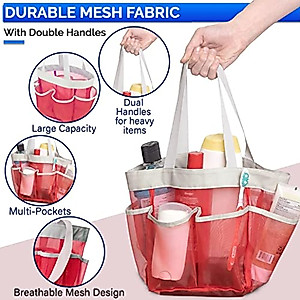 Shower Caddy Portable Mesh Bag - for College Dorm Room essentials ,Camping essentials ,dorm decor ,Travel ,Gym Shower Bag , Bathroom Accessories - Quick Dry Waterproof Shower Tote Bag 9" x 8" .
