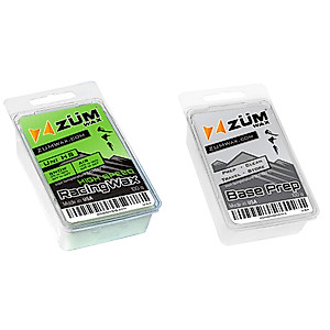 ZUMWax Ski/Snowboard/Nordic/Cross-Country Racing HIGH Speed Wax Bundle - All Temperature Universal Iron ON + Base Prep