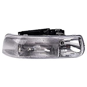 TRQ HLA95294 (2 Piece) OE Factory Style Replacement Headlights Assembly Set Driver and Passenger Side Compatible with 1999-2002 Chevrolet Silverado 1500 2500 01-02 Silverado 3500 00-06 Suburban Tahoe