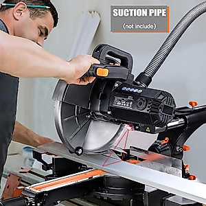 ENGiNDOT Sliding Miter Saw,10",4500&3200 RPM,3 Blades,Laser Guide, 15-Amp, Bevel Cut (0°- 45°) for Wood, PVC or Soft Metal Cutting Compound Miter Saw