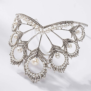 S SNUOY Prom Princess Crown Pearl Tiara Rhinestone Tiara Pageant Queen Crown Wedding Hair Jewelry