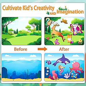 SOOVSY 200 Sheets Animals Foil Art Fun Kit for Kids, Foil Art for Kids Crafts Kit DIY Creative Activity Birthday Christmas Gift Travel Toys for 4 5 6 7 8 9 Years Old Kids Girls Boys Arts & Crafts