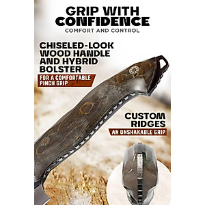 Dalstrong Slicing Knife - 12 inch Carving - Barbarian Series - Premium Swedish 14C28N High Carbon Stainless Steel - Brown Stabilized Wood Handle - Leather Sheath