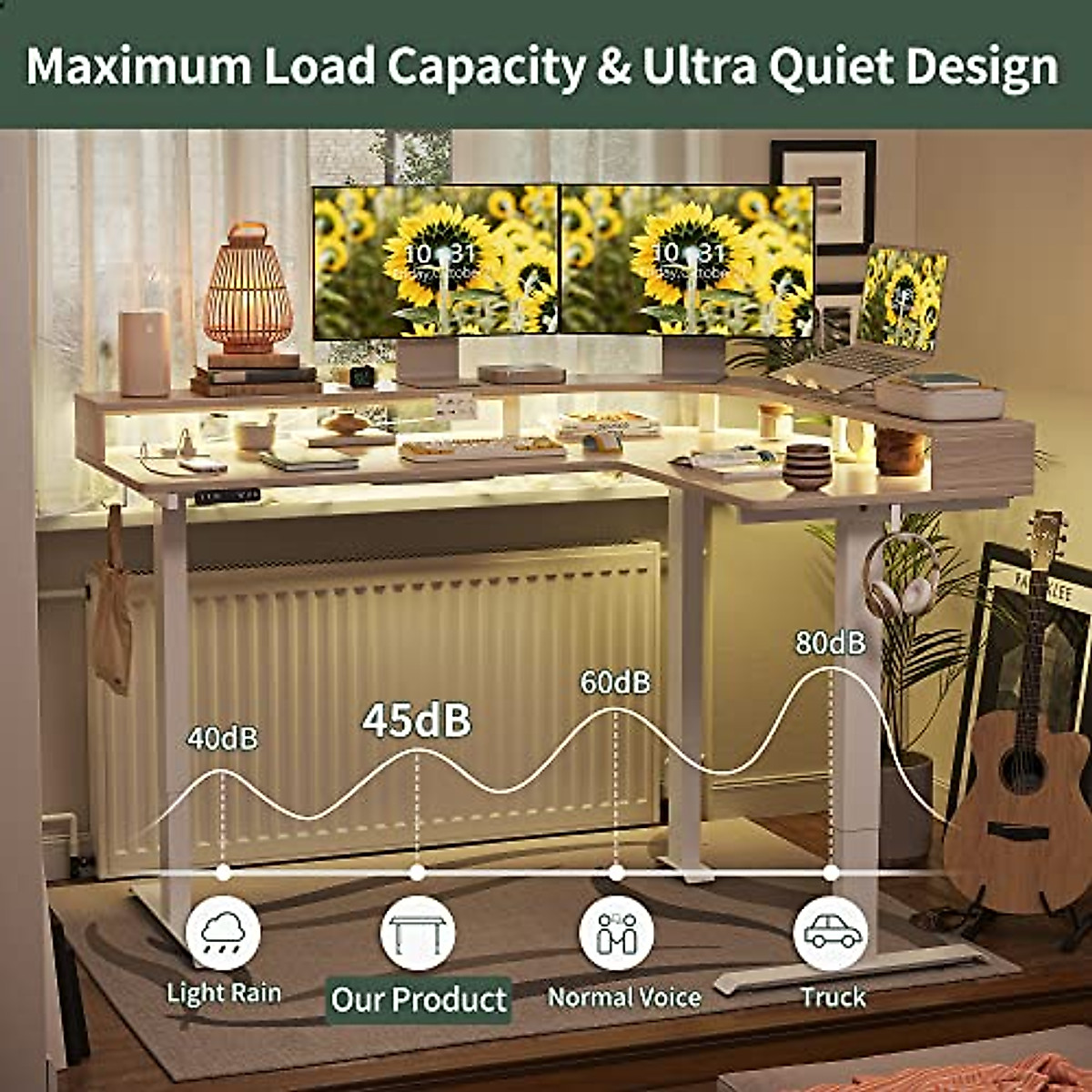 FEZIBO L Shaped standing desk