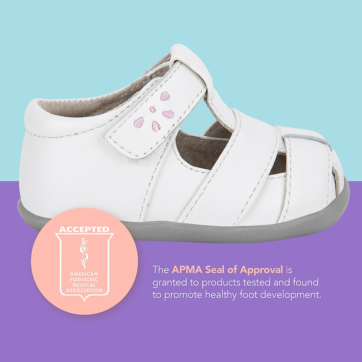 See Kai Run - Brook III Sandal for Infants, White/Pink, Infant 6