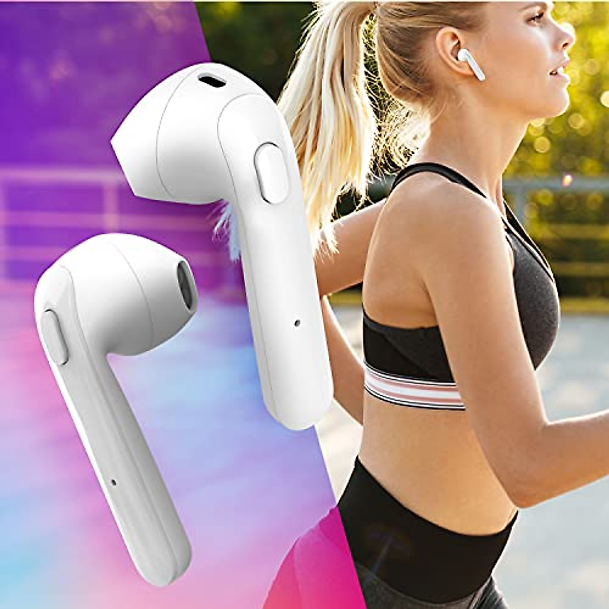 BLU Aria Pod| Wireless Earbuds| Bluetooth Headphones | 2021 | 9 Hours Battery | White
