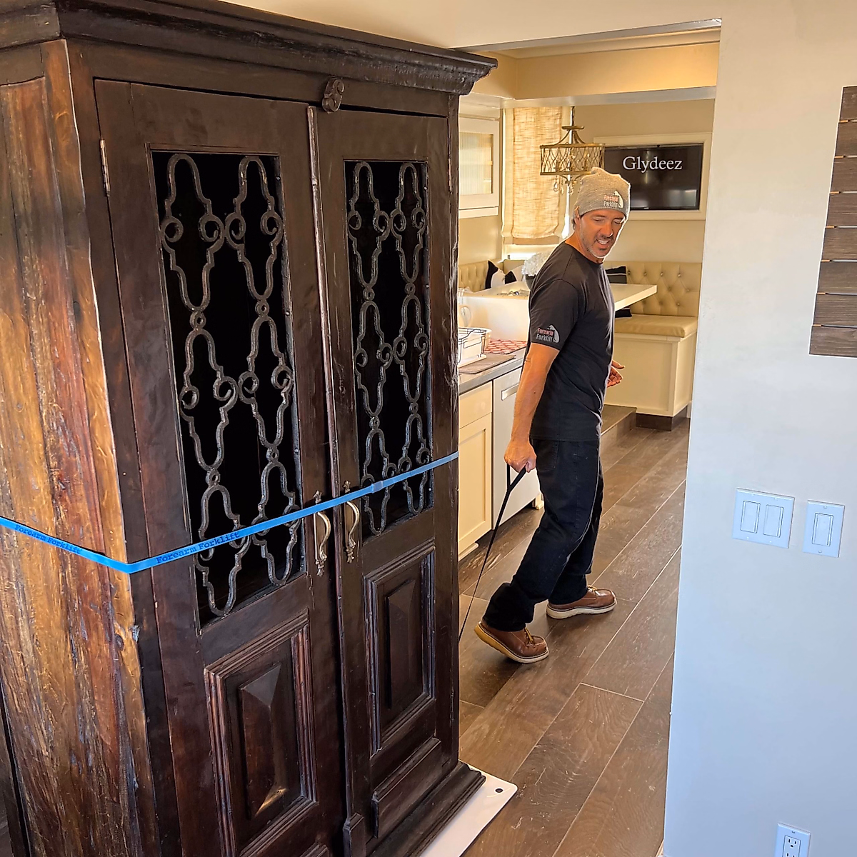 Forearm Forklift Glydeez Large Appliance Slider with Pull Strap | Plastic Appliance Glide with Handle | Move Appliances with One Hand | Protects Floors | Glides Easily, 48" x 29-7/8", Pack of 1