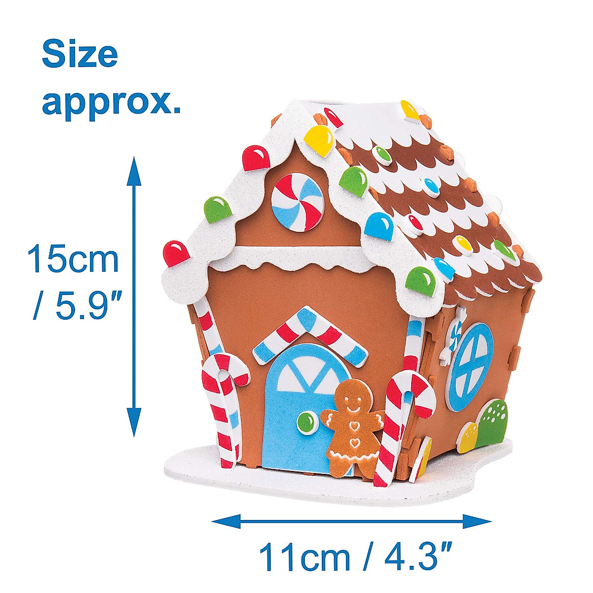Baker Ross AR698 Gingerbread House Kits - Pack of 2, Decorate and Display for Christmas Decorations, Ideal Kids Arts and Crafts Project