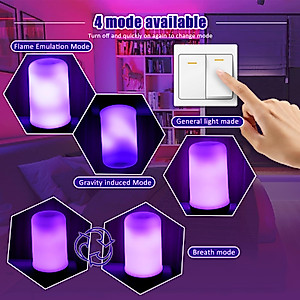 Bestview LED Flame Effect Light Bulbs,4 Modes Smart E26/E27 Base Flickering Fire Light Bulbs for Halloween, Christmas, Party, Porch, Indoor&Outdoor Home Decoration Lighting (Purple 2 Pack)