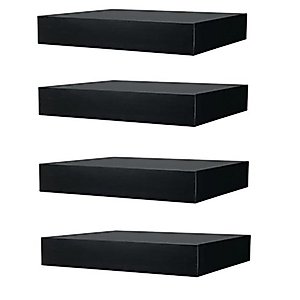 Ikea Floating Wall Lack Shelf, Pack of 4, Size: L: 11 3/4" x D: 10 1/4" x H: 2", Black