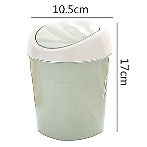 D-GROEE Mini Trash Can with Lid, Trash Can Durable Multipurpose Can Large Capacity Waste Container for Room Green