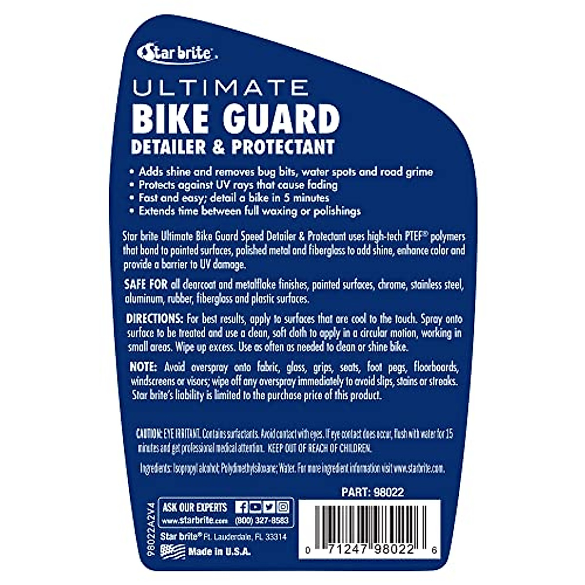 STAR BRITE Ultimate Bike Guard - Motorcycle Detailer & Protectant Spray - Remove Road Grime, Add Shine & Protect in 5 Minutes (098022)