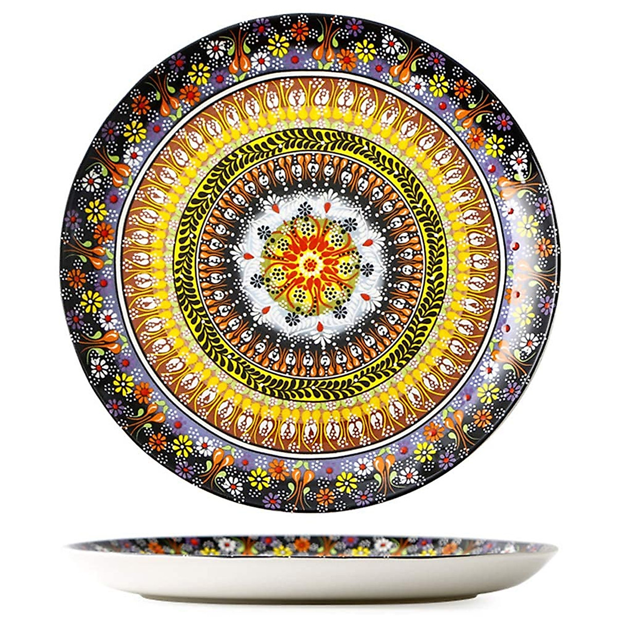 Porcelain Dinnerware Sets, Bohemia Tableware Combination Set | 10 Plates / 2 Bowls / 4 Cups / 4 Mugs - Exotic Ceramics Dinner Sets, Service for 4 Person, Gift for Wedding Housewarming Christmas,8 inc