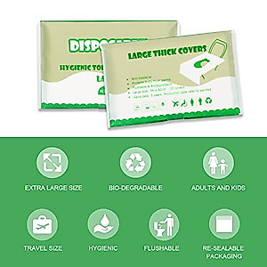 FYY 100 Pack Toilet Seat Covers Paper Flushable,Travel Disposable Flushable Paper Toilet Seat Covers for Adults and Kids Potty Training in Public Restrooms,Airplane,Camping(L,56x42cm,22x16.5 inch)