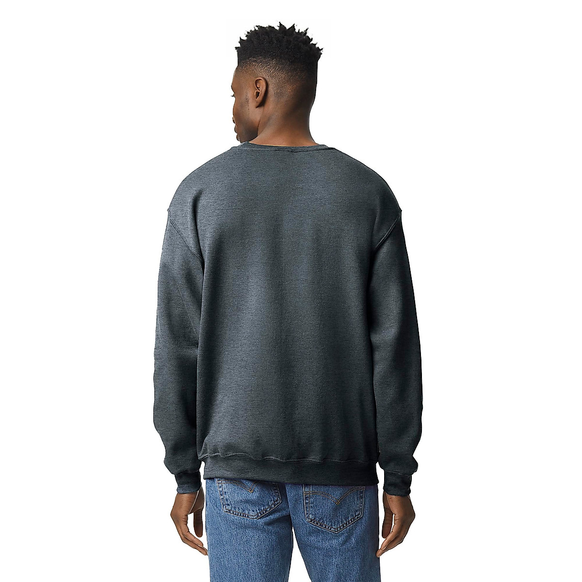 Gildan Adult Fleece Crewneck Sweatshirt, Style G18000, Multipack, Dark Heather (1-Pack), Medium