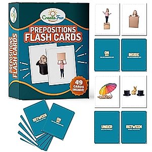 Preposition Flash Cards | 7 Total Prepositions 49 Picture Cards for Speech Therapy - for Teachers, Parents, ESL Teaching Materials and Speech Therapy Materials with 5 Sequencing Learning Games