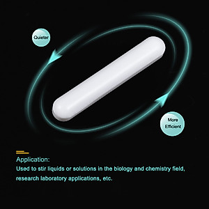 MECCANIXITY Magnetic Stirrer Mixer Stir Bar Rod 60mm(2.36") Cylinder Shape PTFE Coating Magnet White for Laboratory