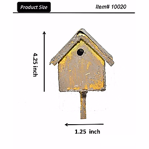G & F Products MiniGardenn 10020 Fairy Garden Miniature Bird House Pick