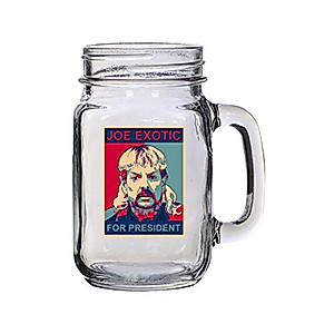 Hat Shark Joe for Office King of Tigers Songwriter Extraordinaire - 16 oz Mason Jar Glass Mug for Beer Tea Wedding, Engagement Anniversary Bridal Party for Newlyweds (President)