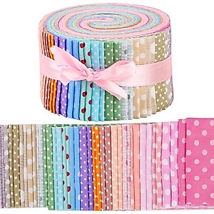 Jelly Roll Fabric, Roll Up Cotton Fabric Quilting Strips, Jelly Roll Fabric Strips for Quilting, Patchwork Craft Cotton Quilting Fabric, Patchwork Fabric Sets with Different Patterns
