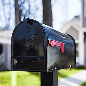 Gibraltar Mailboxes Elite Large Capacity Galvanized Steel Black, Post-Mount Mailbox, E1600B00