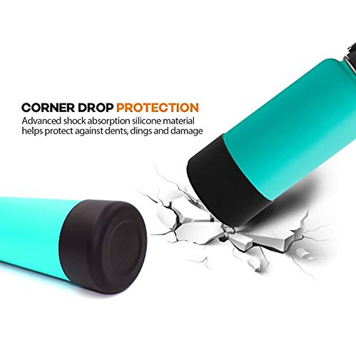 Flaskars Protective Silicone Boot for 12oz - 40 oz Hydroflask/Stanley Water Bottles Tumbler Anti-Slip Bottom Sleeve Cover Bumper (Fits Hydroflask 32 oz and 40 oz Bottles, Clear)