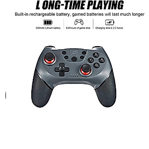 Rzzhgzq Wireless Controller for Switch/Switch Lite, Silver Switch Pro Controller Gamepad Joypad Remote with Gyro Axis, Turbo and Adjustable Wireless Controller for Girl,Boy,Men (SILVER)