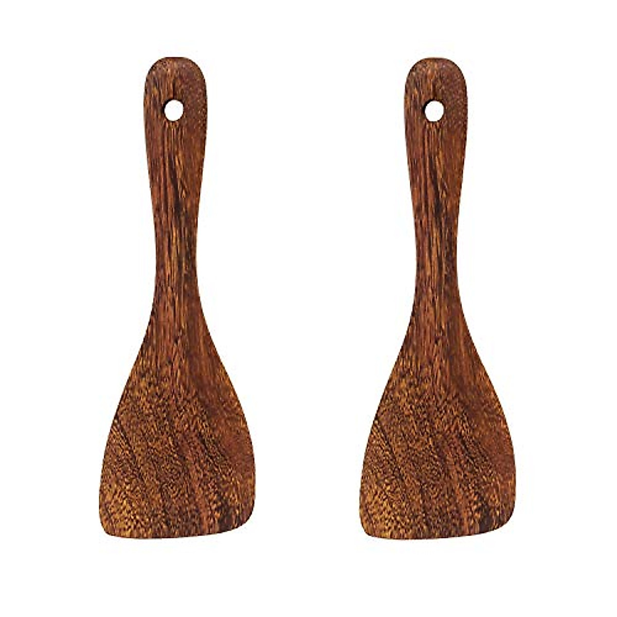 Honbay 2PCS Wooden Rice Spoon Rice Paddle Rice Cooker Spatula Kitchen Cooking Spoons for Kitchen (oblique head)