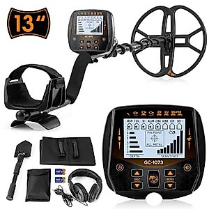 Metal Detector for Adults - High Sensitivity, Waterproof 10'' Search Coil, Adjustable LCD Backlight, 4 Professional Modes of Detection with Pinpoint Accuracy Gold Detector