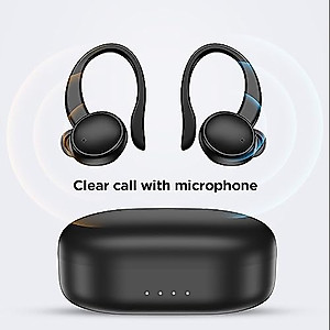 Wiykasenbos Open Ear Headphones Open Ear Earbuds air Conduction Headphones Noise Cancelling Headphones with Microphone IPX5 Waterproof Headphones for Sport with Charging case