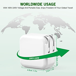 iPad Charger, [MFI Certified] 2Pack Long 10FT Lightning Cord Charger Fast iPad Charging Foldable Portable Plug USB Wall Charger Block for iPad 9th 8th Generation,iPad Mini 5, 4, Air,Pro,iPhone,Airpods