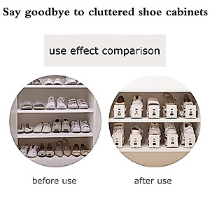 Weinu Shoe Slots Organizer Adjustable Shoe Stacker Storage Double Layer Stack Shoe Holder Space Saver (Blue)