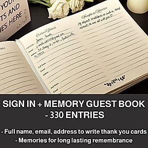 D AND YOU Funeral Guest Book for Memorial Service Set - Thank You Cards, Sign in Memorial Service Guest Book for Funeral, Table Sign and Pen - Memorial Books for Celebration of Life