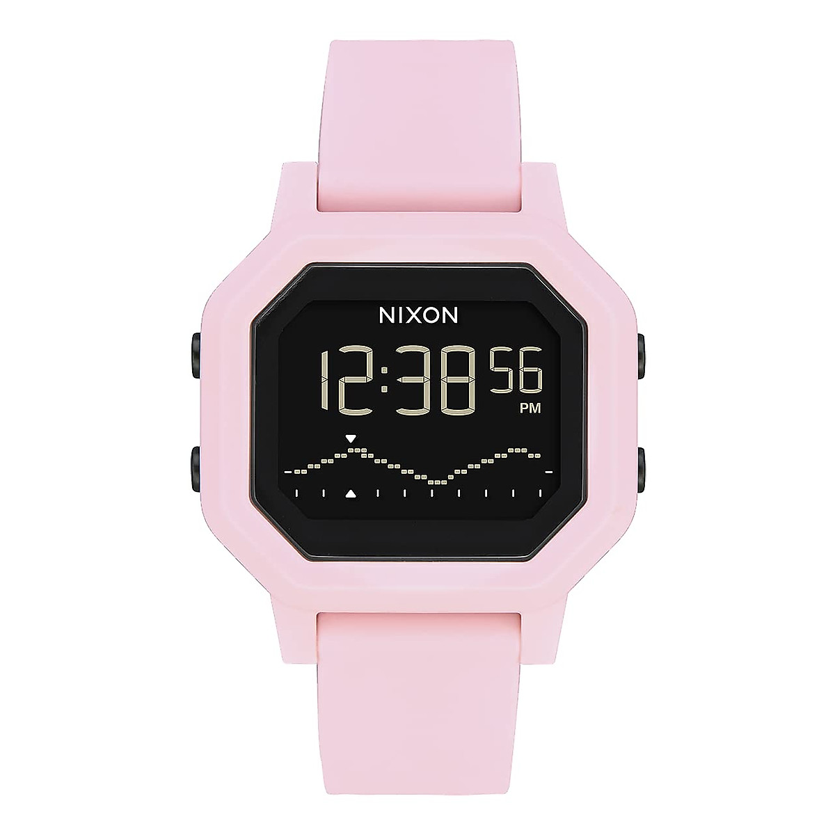 NIXON Siren A1311 - Pale Pink - 100m Water Resistant Women's Digital Sport Watch, 38mm Watch Face, 18mm-16mm Pu/Rubber/Silicone Band