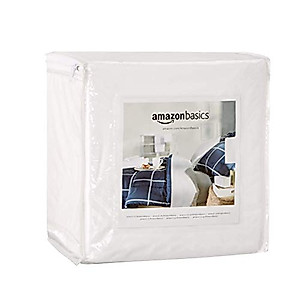 Amazon Basics 18 inches Zipper Enclosed Waterproof Mattress and Box Spring Cover Protector, Queen Size, 12 to 18 Inch Depth, White