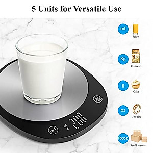 Homebuds 22lb/10kg Digital Kitchen Food Scale, Weighing Professional Since 2001, Grams and Ounces by Precision 1g/0.1oz, Weight Loss, Baking and Cooking, LED Display, 3*AAA Batteries Included, Black
