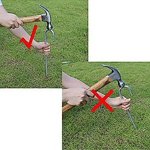 AAGUT 8 Pack Galvanized Rebar Tent Stakes J Hook 12 Inch, Chain Link Fence Stakes Canopy Yard Landscape Garden Staples, Heavy Duty Metal Steel Ground Anchors