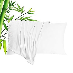 Warmstar 600 Thread Count Cooling Pillow Cases Standard Size Set of 2,Rayon Derived from Bamboo Cooling Pillow Cases for Hot Sleepers,Soft Silky Breathable Envelope Pillowcases,White,20x26 Inches