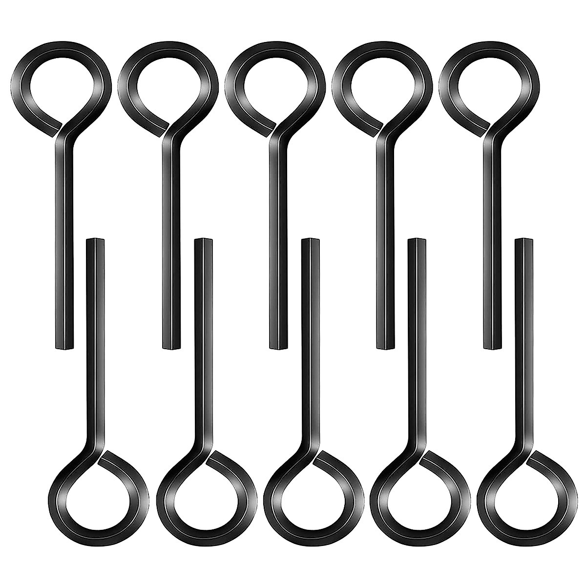WOODGUILIN 1/8” Standard Hex Dogging Key with Full Loop, Key-Ring Style Dogging Key Set 1/8 Allen Wrench Key for Push Bar Door Panic Bars, Security Door Exit Devices,Solid Metal（10 Pack,1/8 black）